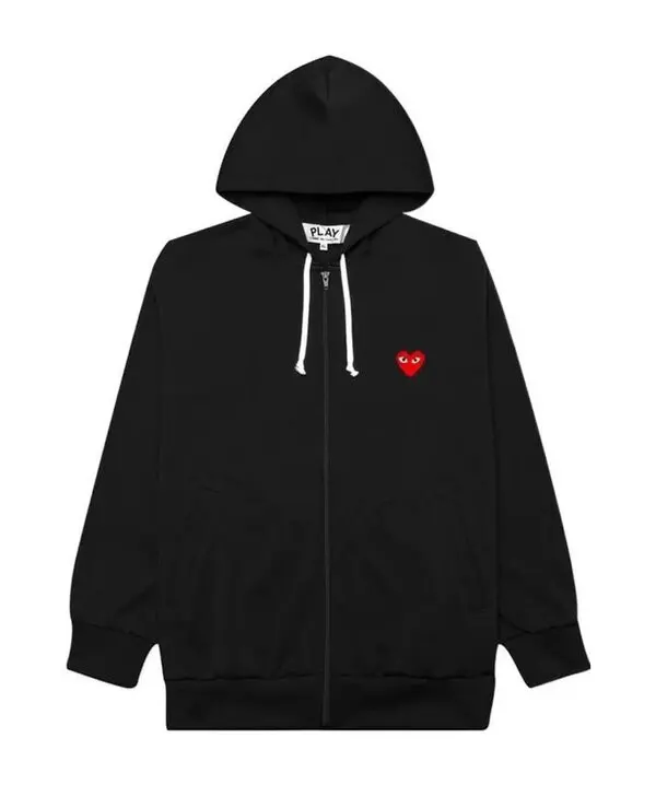 Comme Des Garçons Logo Hooded Sweater - Black