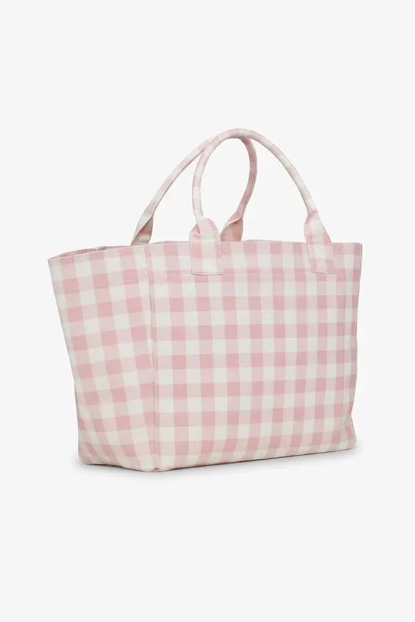 GANNI Xxl Vichy Checked Tote Bag