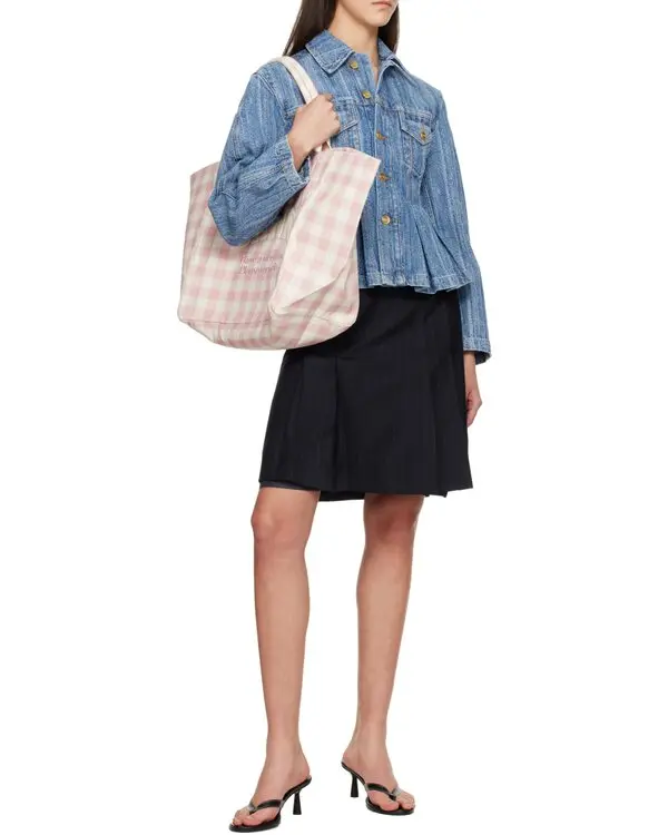 GANNI Xxl Vichy Checked Tote Bag