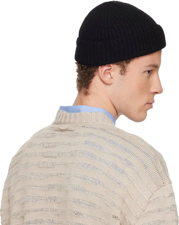 MAISON MARGIELA Ribbed Logo-patch Beanie