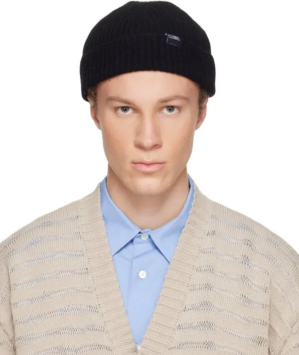 MAISON MARGIELA Ribbed Logo-patch Beanie
