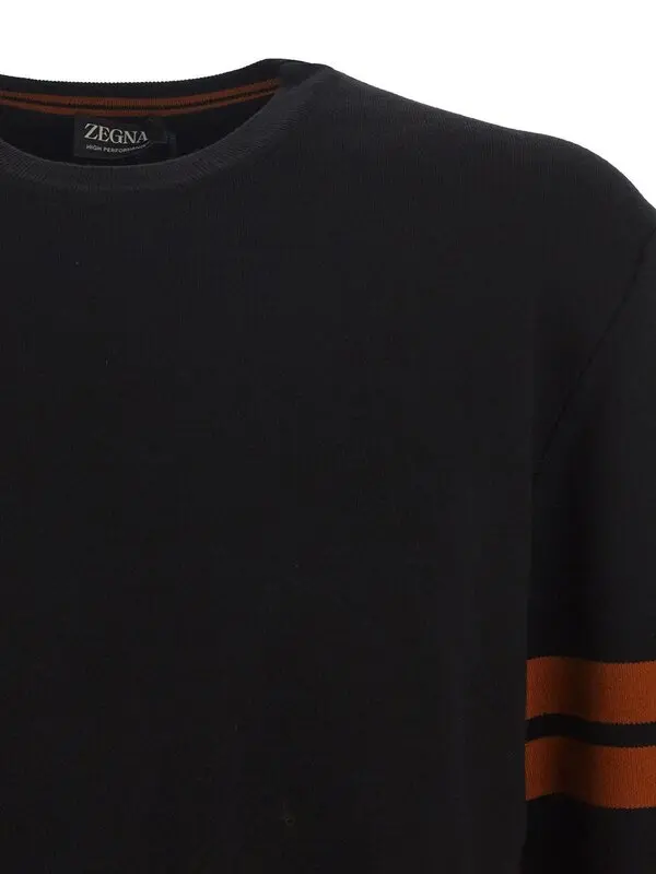 Zegna Long-sleeve Crewneck Jumper With Ribbed Trims