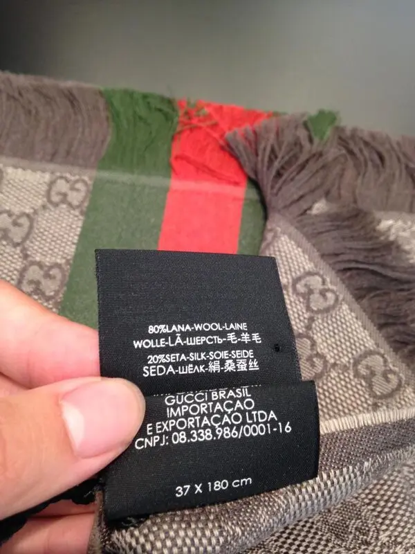 Gucci Gg Jacquard Knit Scarf With Web And Fringe