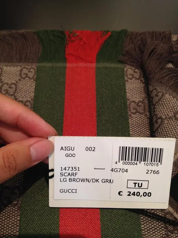 Gucci Gg Jacquard Knit Scarf With Web And Fringe