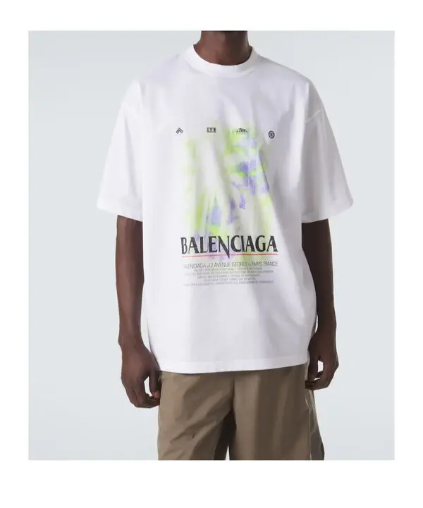 Balenciaga Printed Cotton Jersey T-shirt