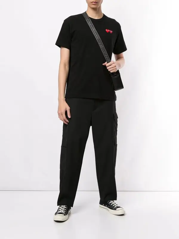 Play Comme Des Garcon Double Heart Appliquéd T-shirt