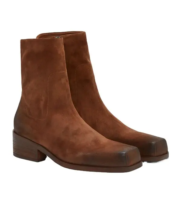 Marsèll Cassello Square Toe Zip Up Ankle Boots