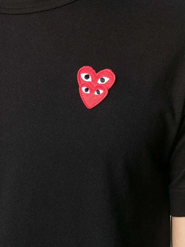 Play Comme Des Garcon Embroidered-logo Cotton T-shirt