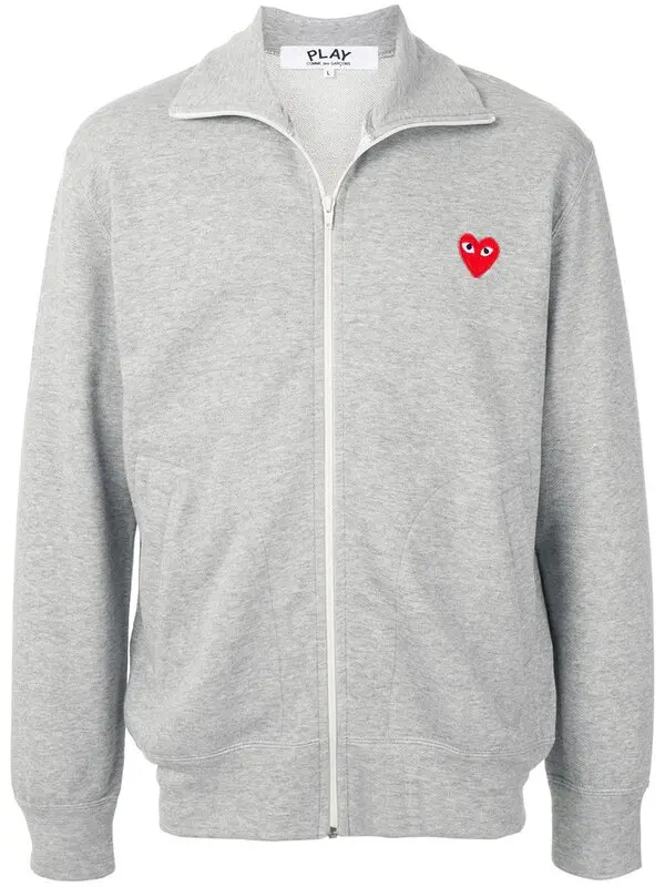 Play Comme Des Garcon Zip-up Hoodie With Rear Logo Print