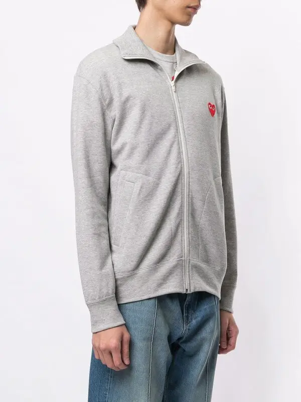 Play Comme Des Garcon Zip-up Hoodie With Rear Logo Print
