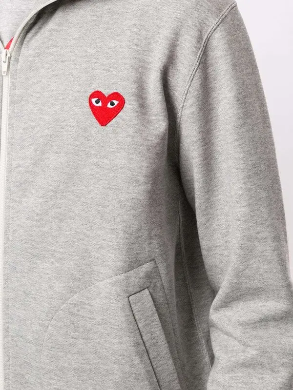 Play Comme Des Garcon Zip-up Hoodie With Rear Logo Print