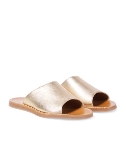 POM D'API Plage Curv Metallic Leather Sandals