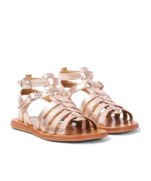 POM D'API Plagette Gladiator Metallic Leather Sandals