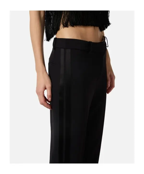 Elisabetta Franchi Cropped Satin-trim Trousers