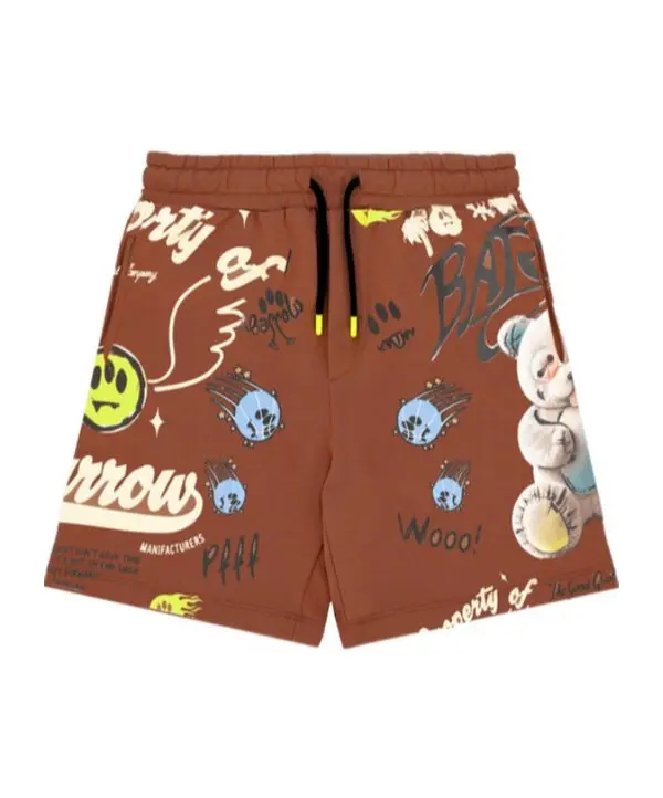 BARROW Print-detail Drawstring Shorts - Brown