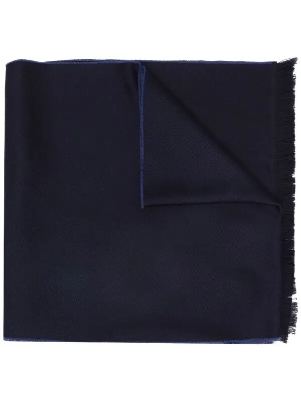 Emporio Armani Logo Embroidered Scarf - Black