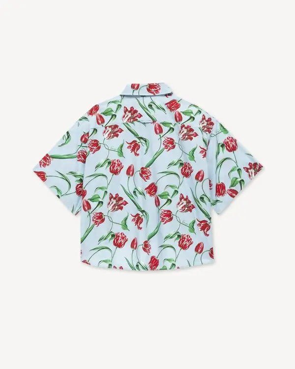 Kenzo Tulip' Short Sleeve Shirt In Cotton Poplin