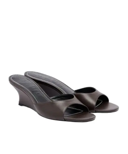 Staud Brigitte Leather Wedge Mules