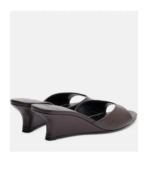 Staud Brigitte Leather Wedge Mules