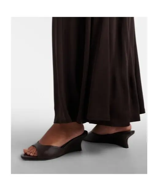Staud Brigitte Leather Wedge Mules