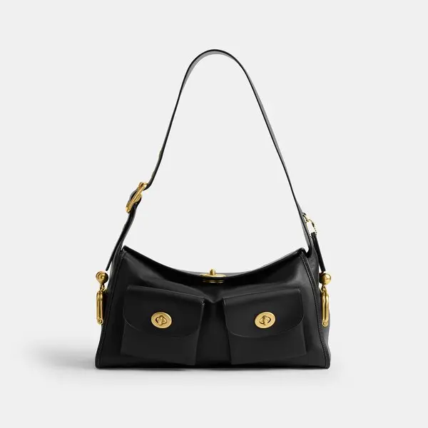 COACH Turnlock Haversack Bag - Brass/black