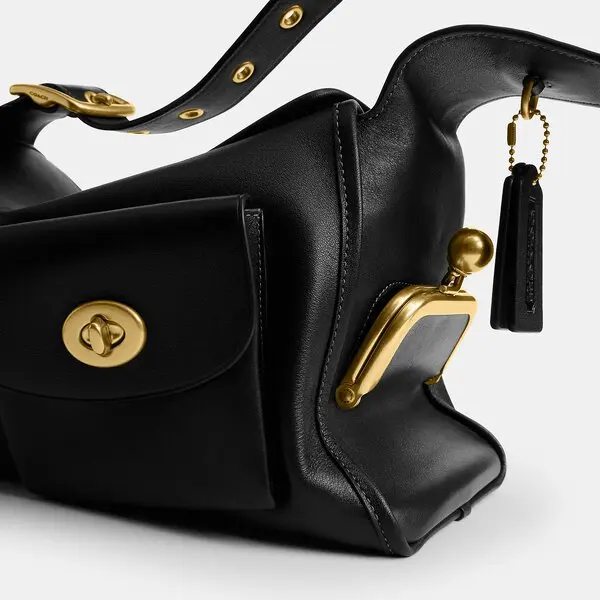 COACH Turnlock Haversack Bag - Brass/black