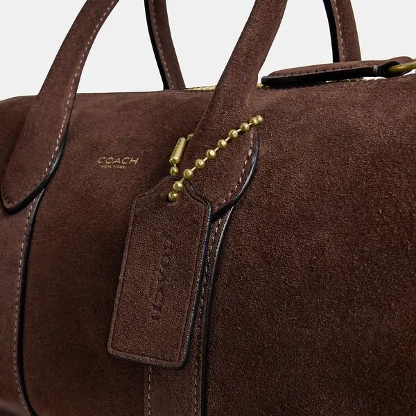 COACH Suede Compass Bag 25 - Dark Chocolate Suede