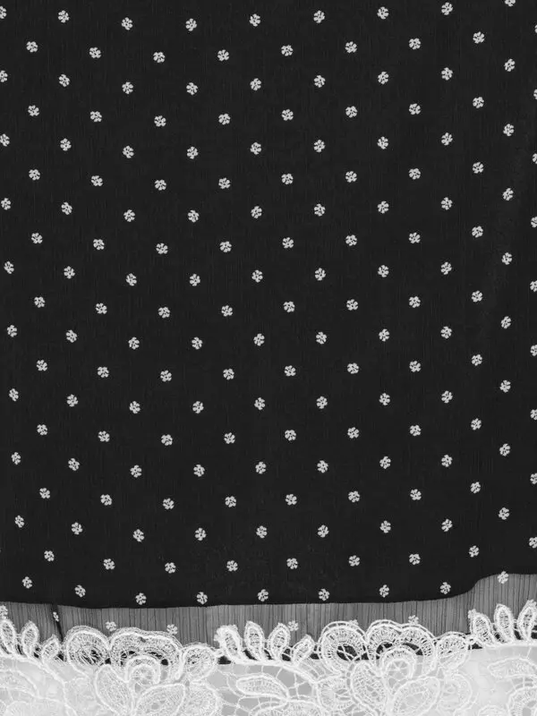 ROTATE BY BIRGER CHRISTENSEN Lace Hem Pencil Dress Polka Dot Neckline