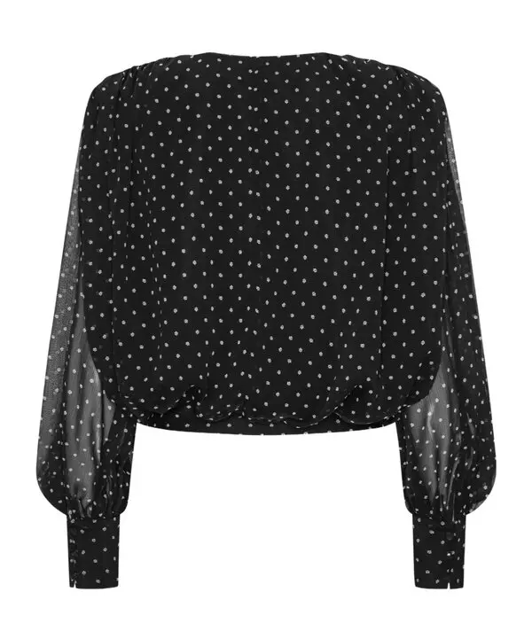 ROTATE BY BIRGER CHRISTENSEN Long-sleeve Polka-dot Blouse