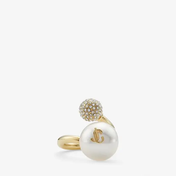 JIMMY CHOO Auri Ring With Pearl And Crystal Embellishments