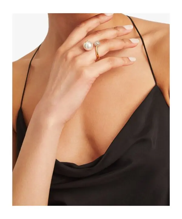 JIMMY CHOO Auri Ring With Pearl And Crystal Embellishments