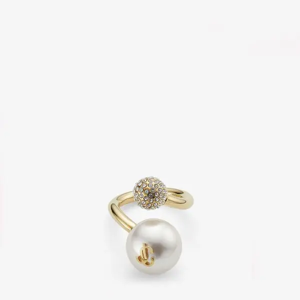 JIMMY CHOO Auri Ring With Pearl And Crystal Embellishments