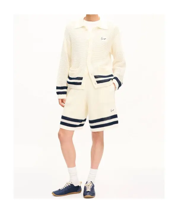 Kenzo Textured Stripe Knit Shorts - Off-white
