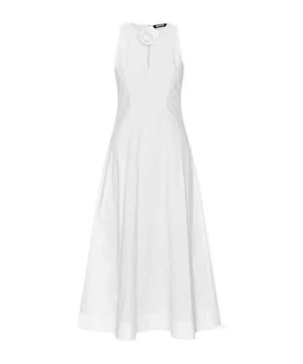 ROTATE BY BIRGER CHRISTENSEN Sleeveless Flower Midi Dress - White