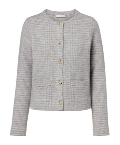 Vince Checked Wool And Cashmere Cardigan - Gray