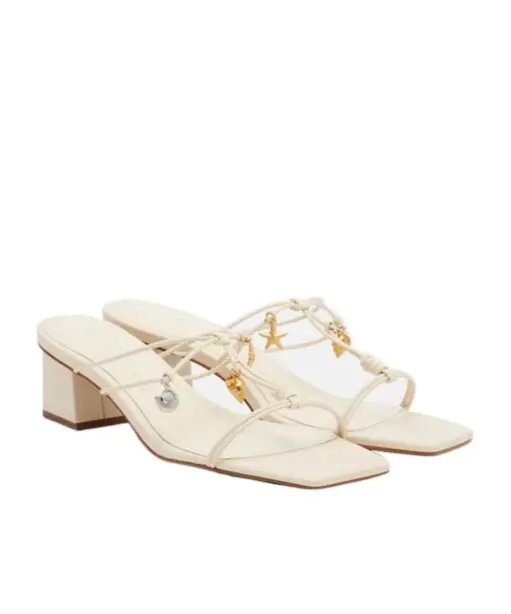 Farm Rio Embellished Leather Mules