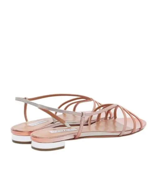 AQUAZZURA Metallic Leather Sandals