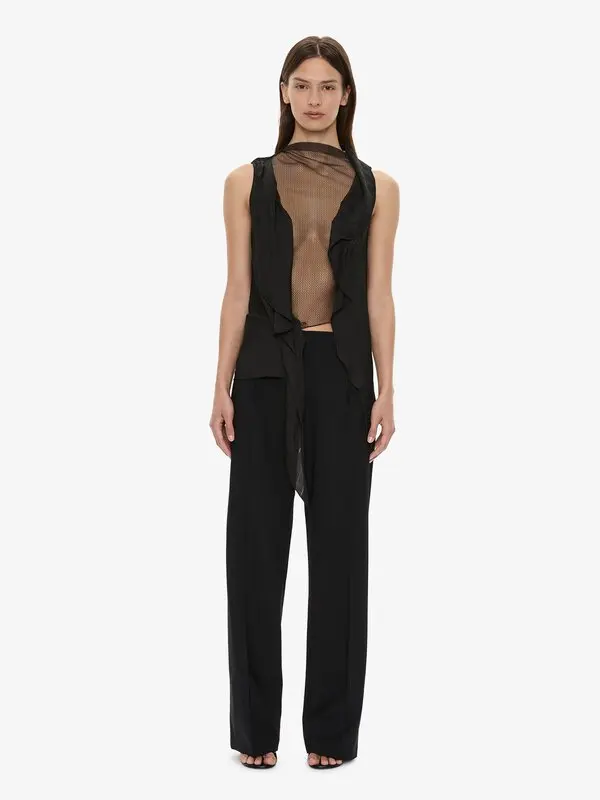Christopher Esber Kacere Draped Sheer Viscose Top