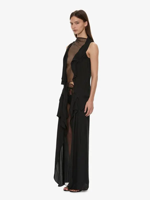 Christopher Esber Kacere Draped Sheer Viscose Top