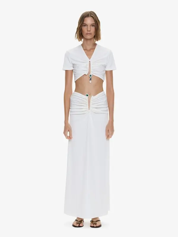 Christopher Esber Droplet Crystal Clasp Skirt