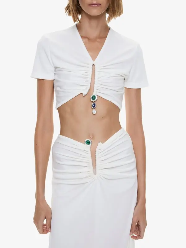 Christopher Esber Droplet Crystal Clasp Skirt