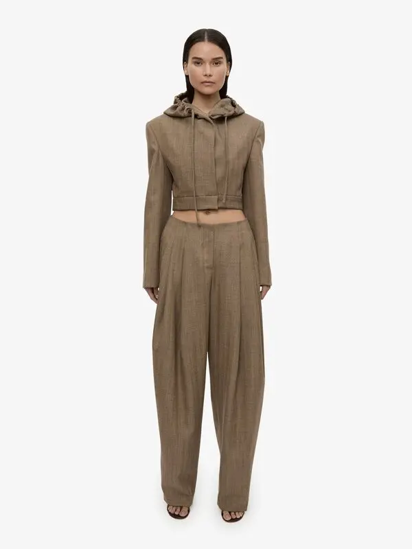 Christopher Esber Plinth Herringbone Cropped Hoodie