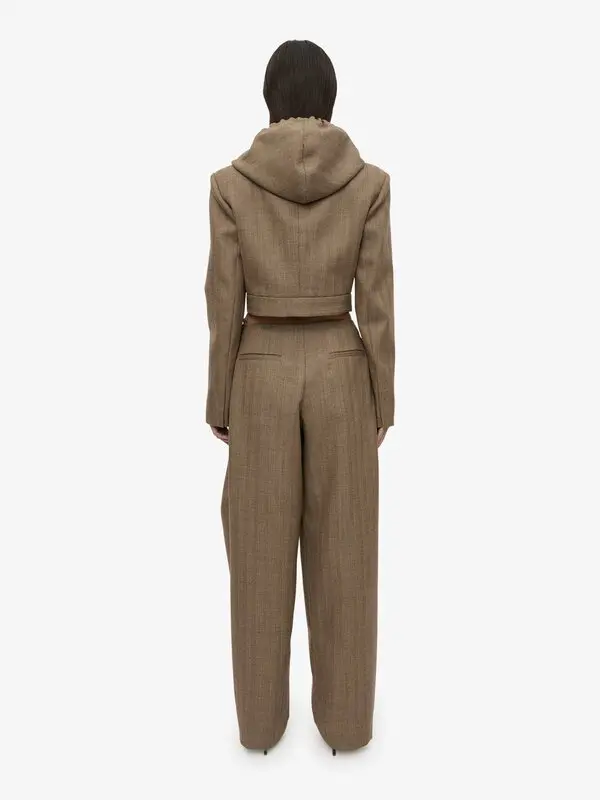 Christopher Esber Plinth Herringbone Cropped Hoodie