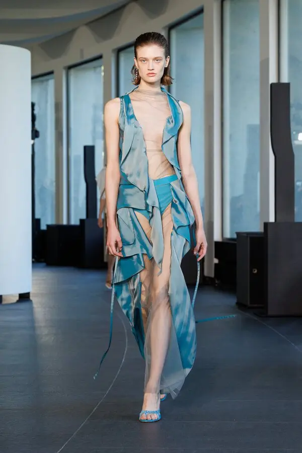 Christopher Esber Kacere Towel Drape Column Skirt