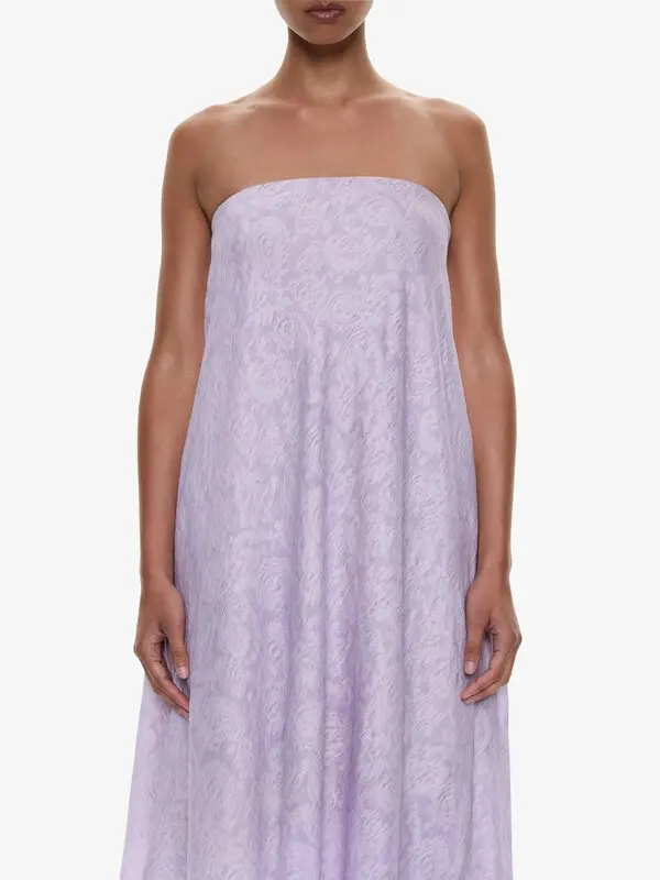 Christopher Esber Light Leak Jacquard Cascade Strapless Maxi Dress