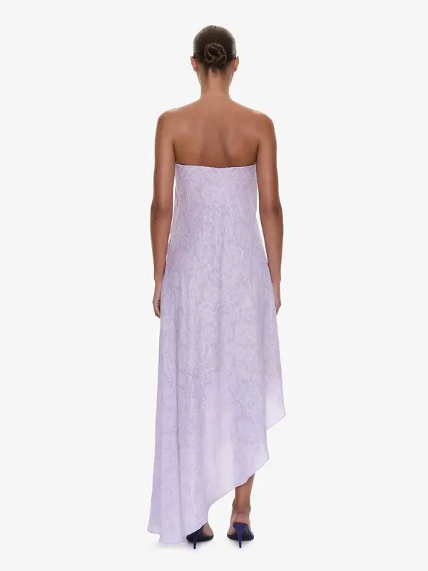 Christopher Esber Light Leak Jacquard Cascade Strapless Maxi Dress