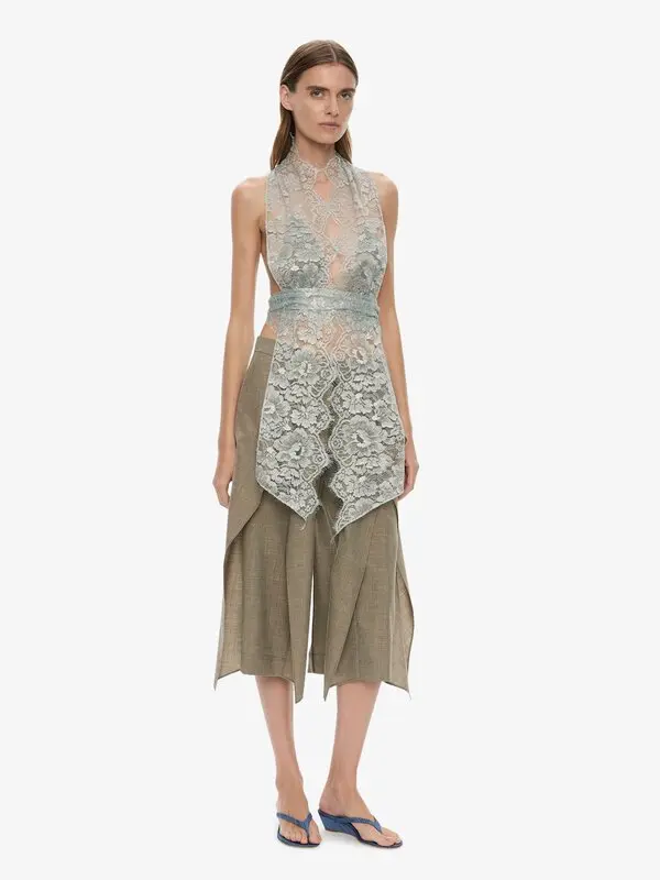 Christopher Esber Moonlit Patina Lace Scarf Top