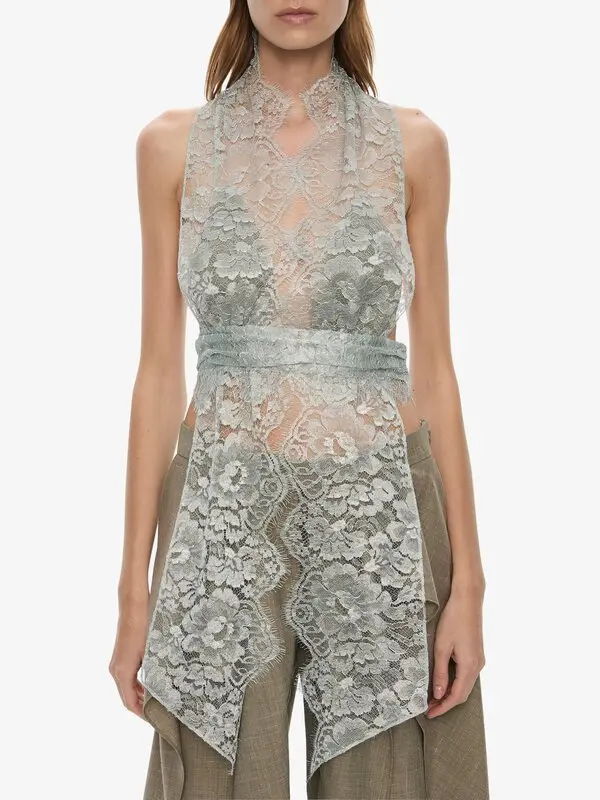 Christopher Esber Moonlit Patina Lace Scarf Top