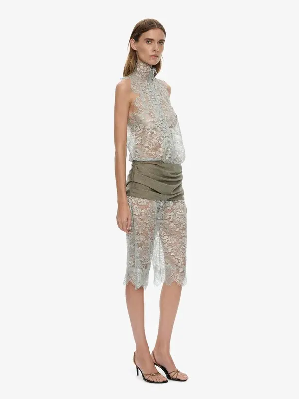 Christopher Esber Moonlit Patina Lace Zipped One Piece