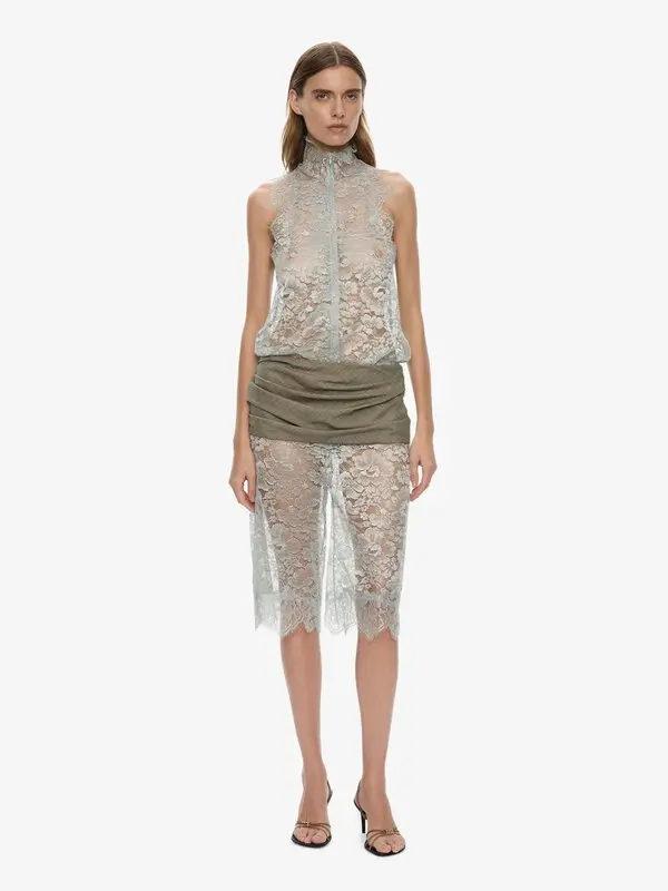 Christopher Esber Moonlit Patina Lace Cummerbund Shorts